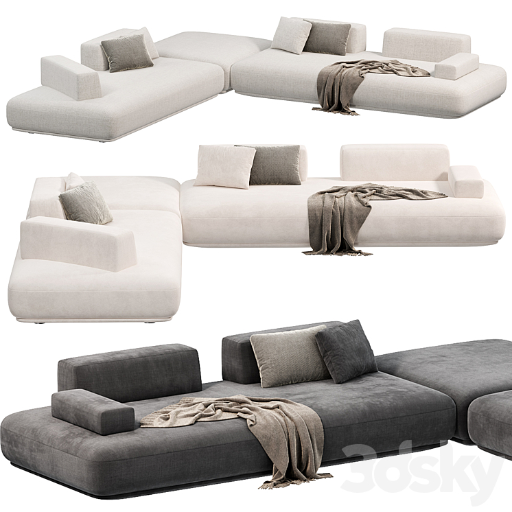 Yoko Sofa by Castello Lagravinese Studio, sofas - Sofa - 3D model