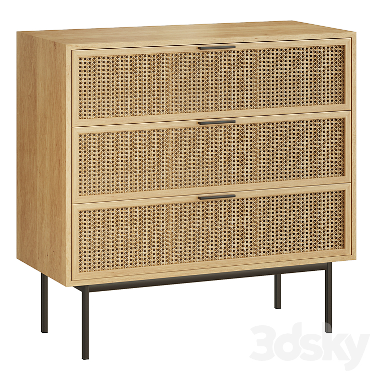 Chest of 3 drawers Waska - Sideboard & Chest of drawer - 3D model
