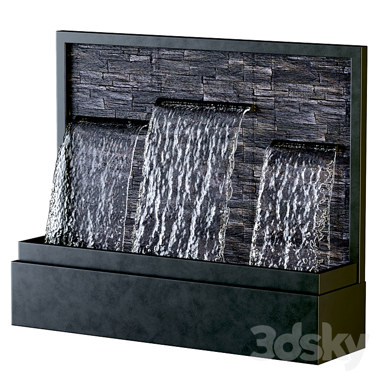 NARAYAN TETRIS Stacked Stone Water Feature - Urban environment - 3D model