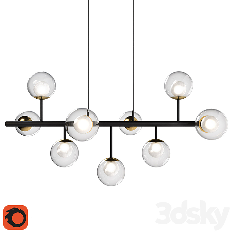 ZUMA LINE/RIANO P0454-09B-SDGF - Pendant light - 3D model