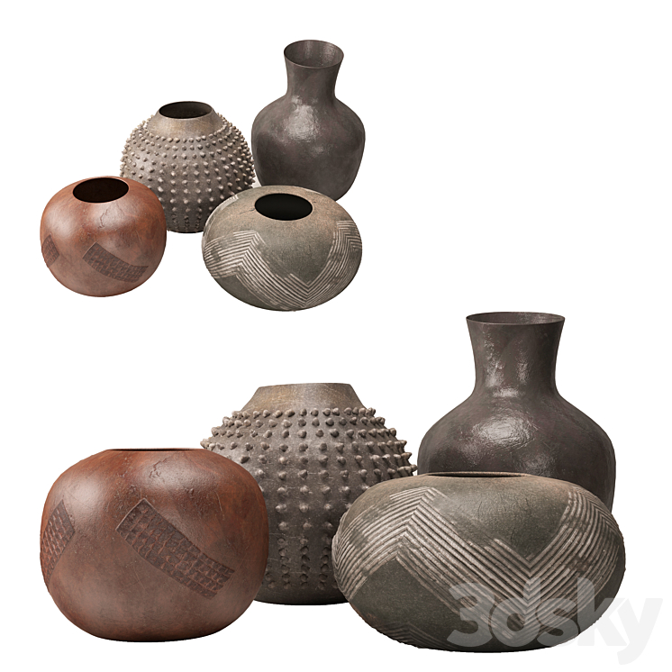 African Zulu Beer Pots - Vase - 3D model