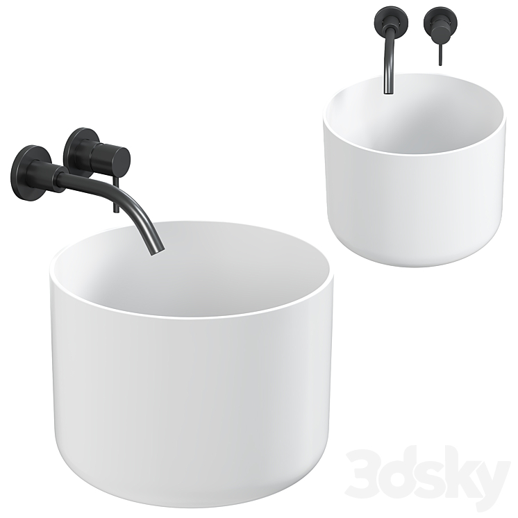 BALI COUNTERTOP STONE BASIN 400MM - Wash basin - 3D model