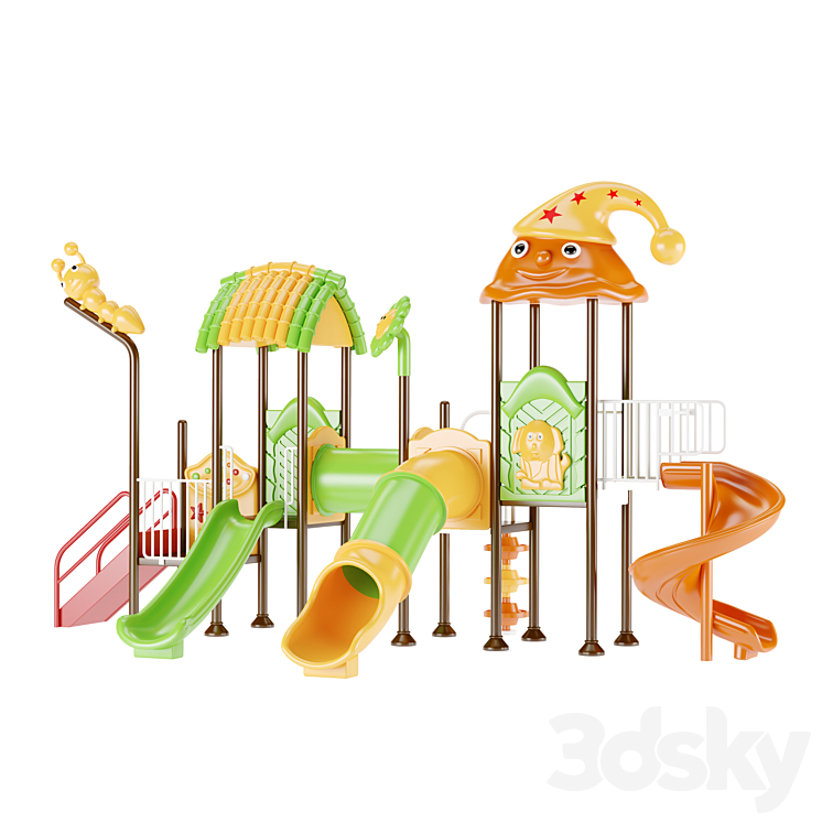 Game complex Playhouses08 - Playground - 3D model