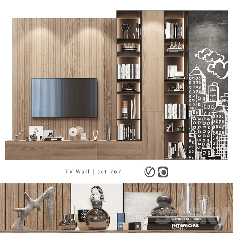 TV Wall | set 767 - TV Wall - 3D model