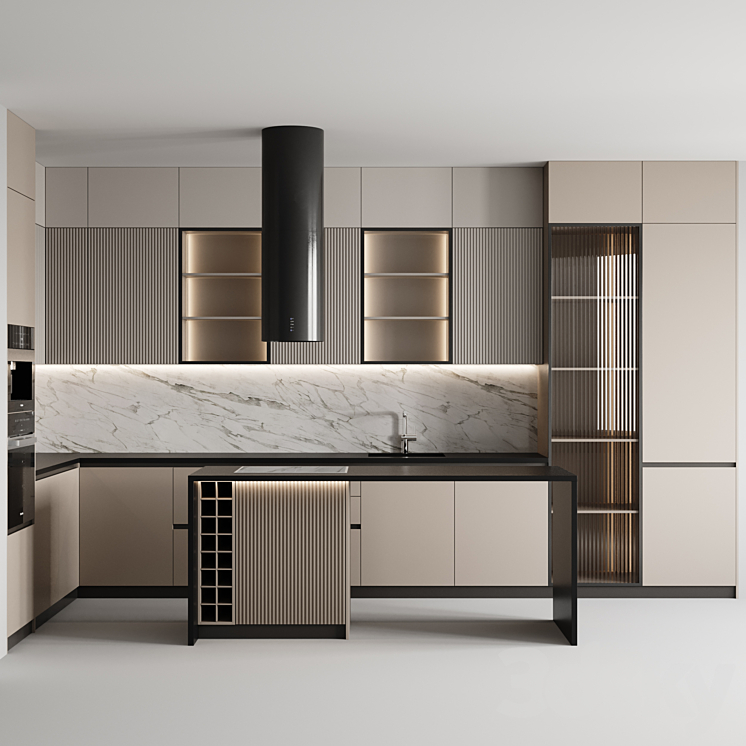 kitchen modern-015 - Kitchen - 3D model