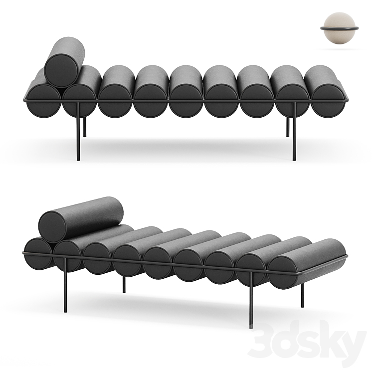 Kordus daybed by Raak design - Other soft seating - 3D model