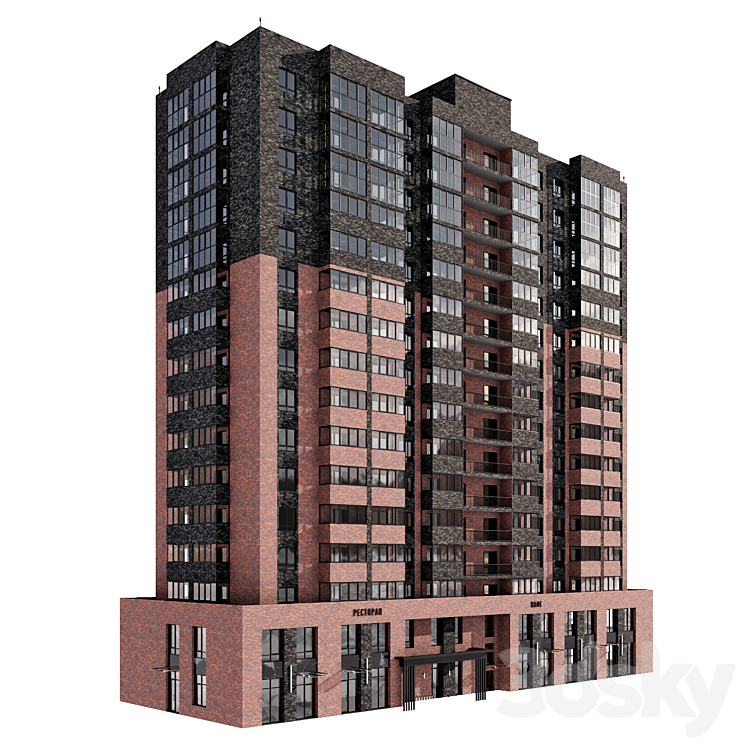 House High-rise building - Building - 3D model