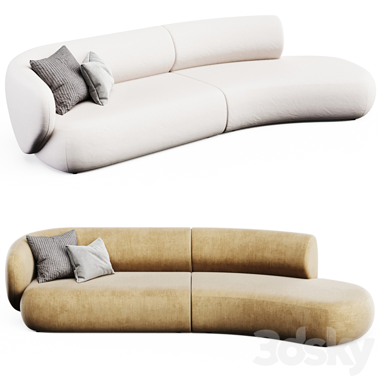 Swell Sofa 3 Seater Curved By Grado Design - Sofa - 3D model