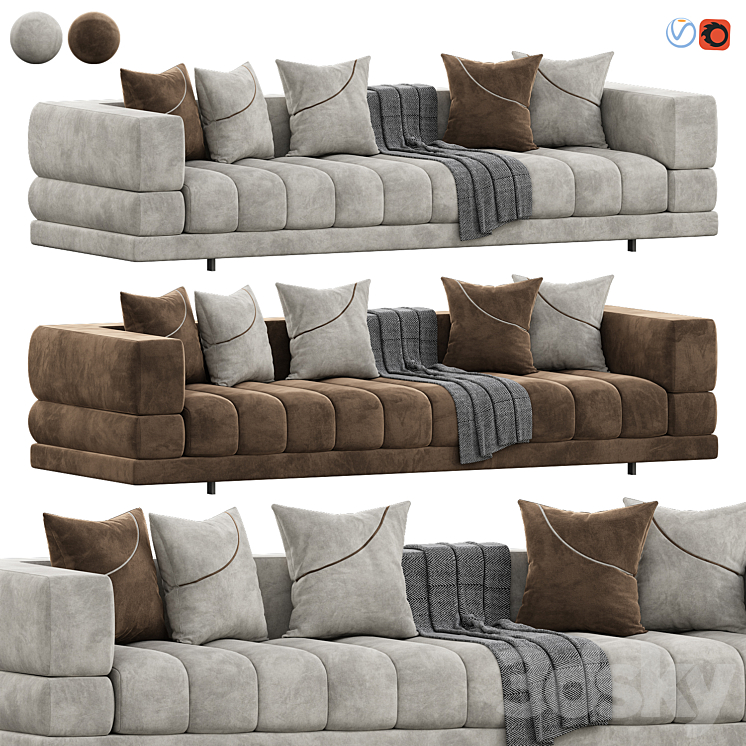 Domus Sofa by Turri - Sofa - 3D model