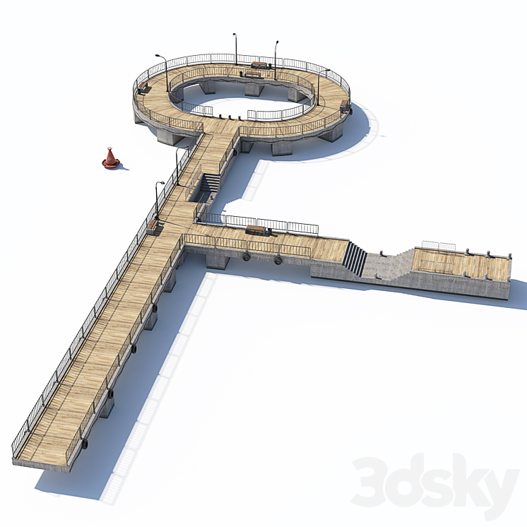Modular Pier / Bridge - Urban environment - 3D model
