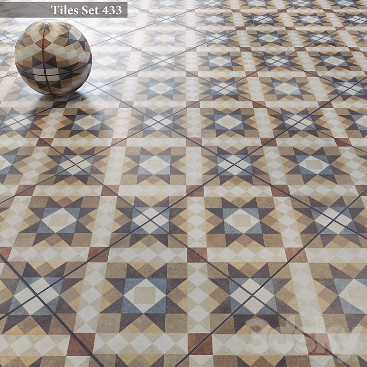 Tiles set 433 - Tile - 3D model