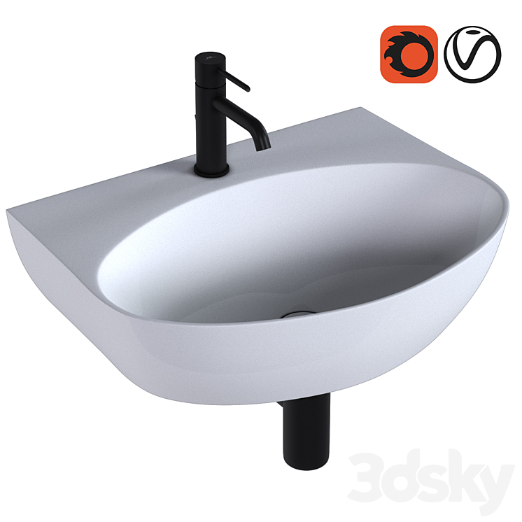Washbasin Salini Alda Wall 02 & faucet Noken Round by Porcelanosa ...