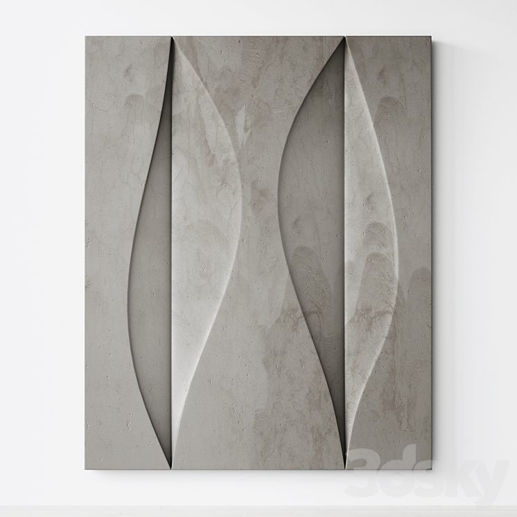 Abstract composition. Relief. Plateau. 44 - 3D panel - 3D model
