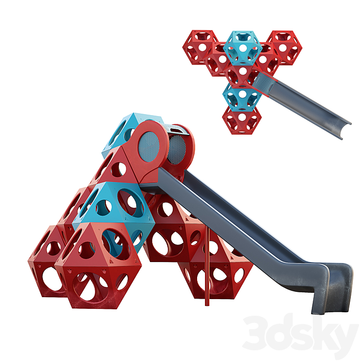 Children's modular slide - Playground - 3D model