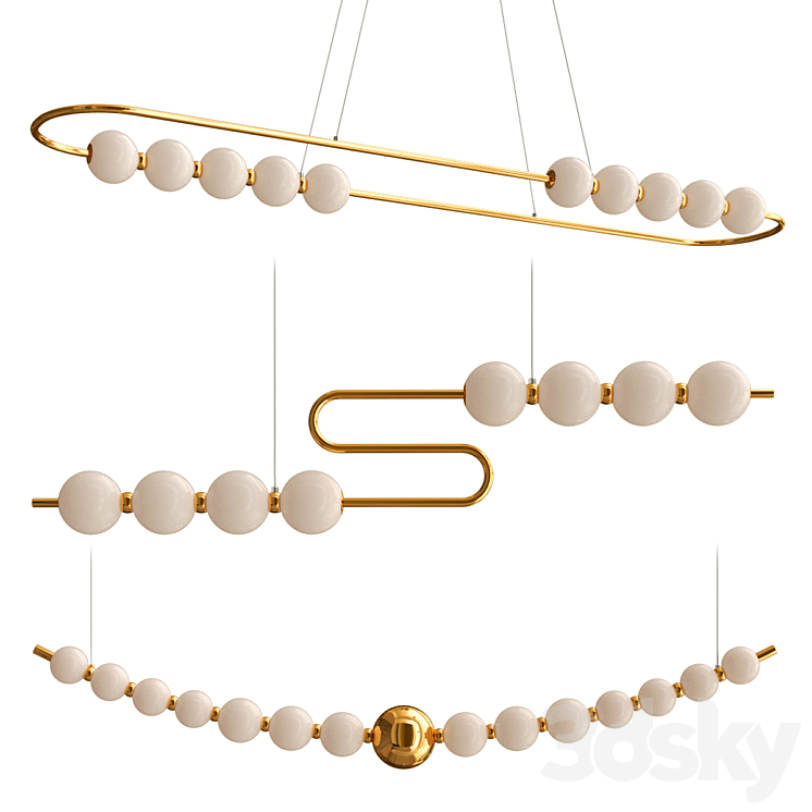 creative original long lamp - Pendant light - 3D model