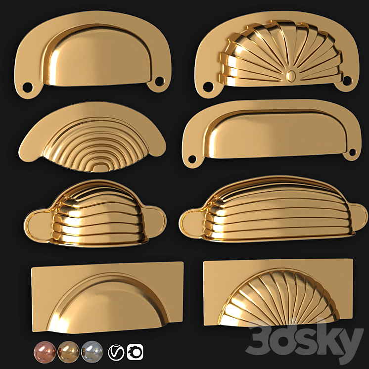 Collection of door knobs and handle-set 009 - Other - 3D model