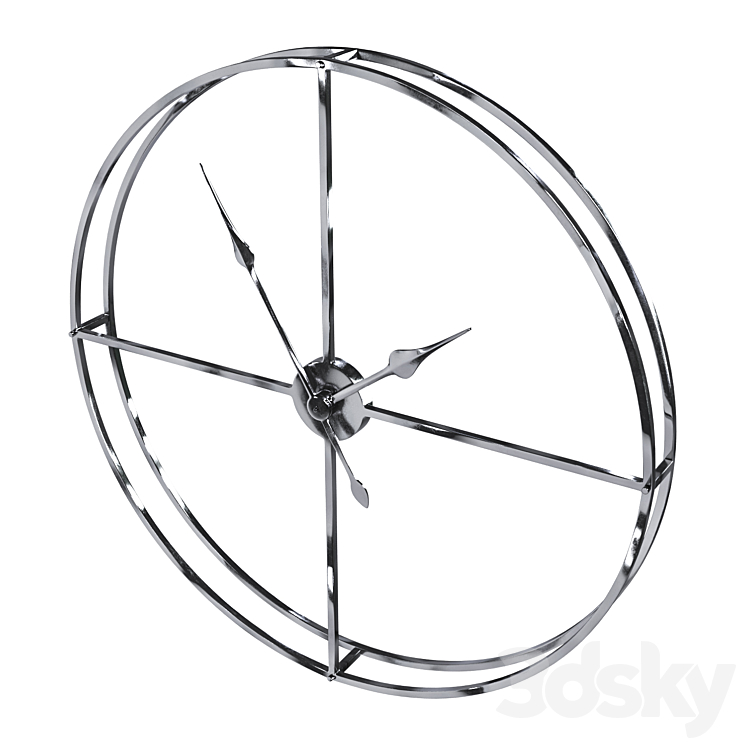 Wall clock round (chrome) 76cm Garda Decor - Watches & Clocks - 3D model