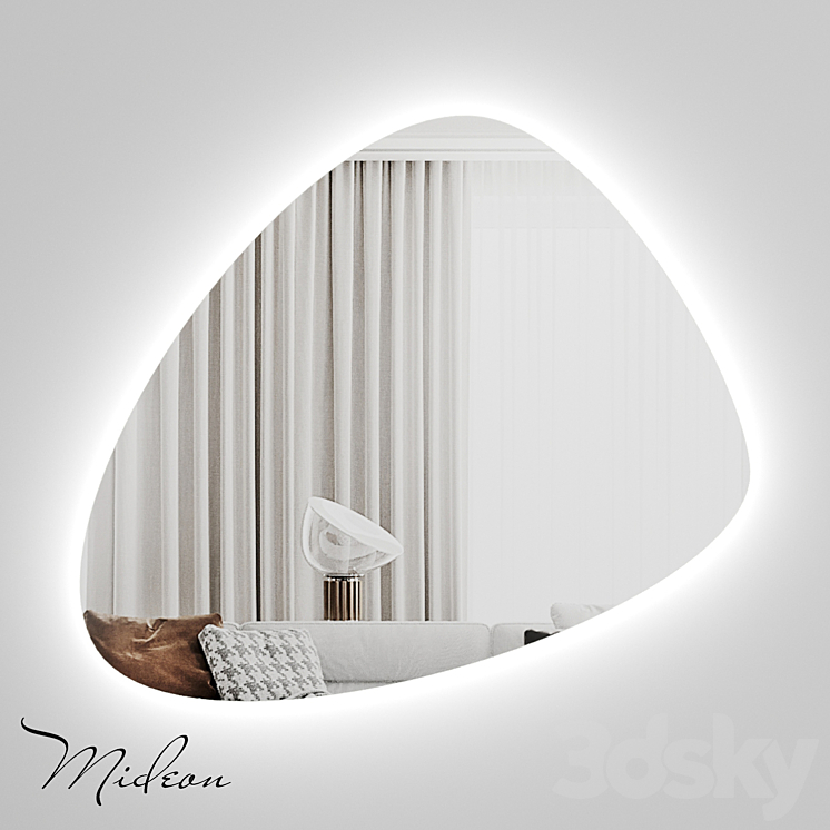 Mirror with illumination of non-standard shape Mideon "Stone-13" OM ...