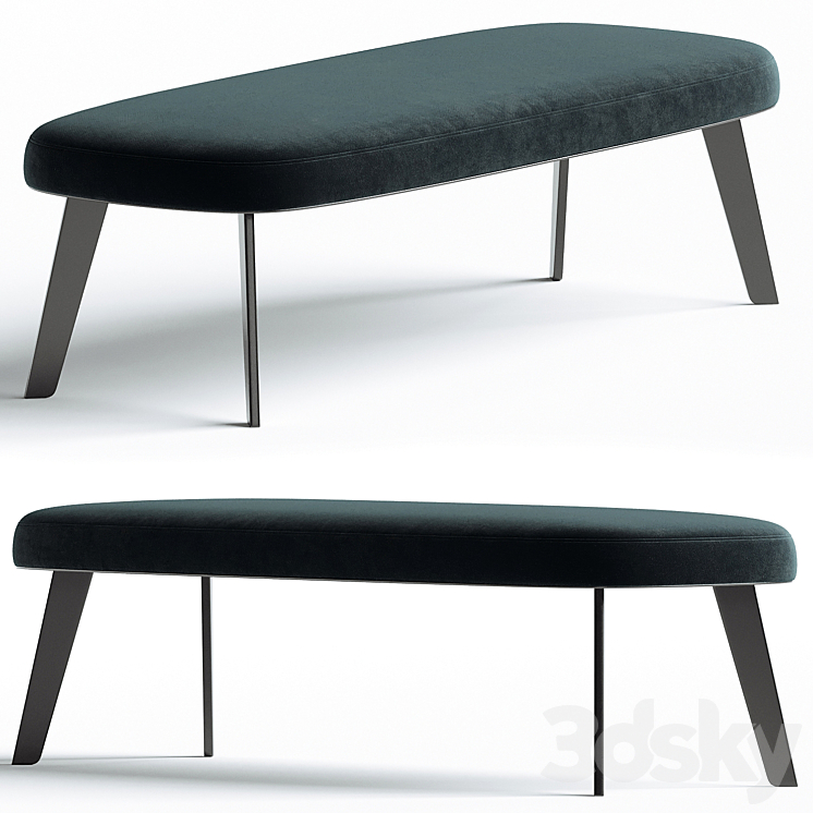Poliform JANE Upholstered fabric bench - Other soft seating - 3D model