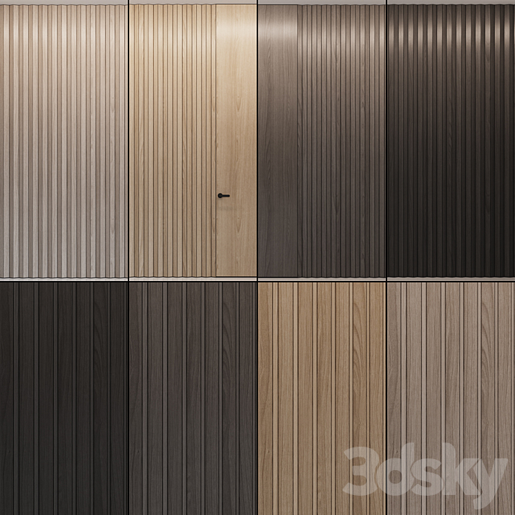 Wall Panel 13 (MC) - Wood - 3D model