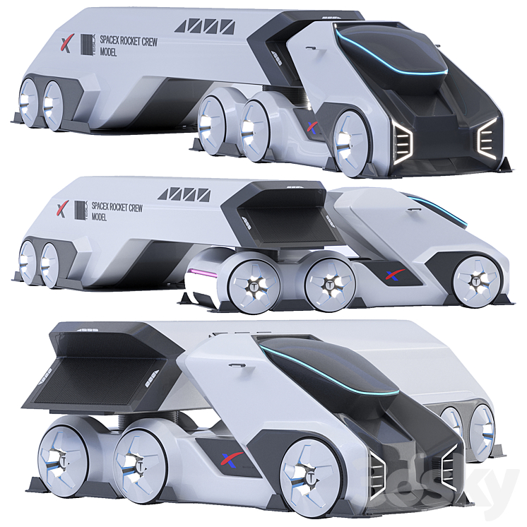 Tesla space rocket - Ground Transport - 3D model