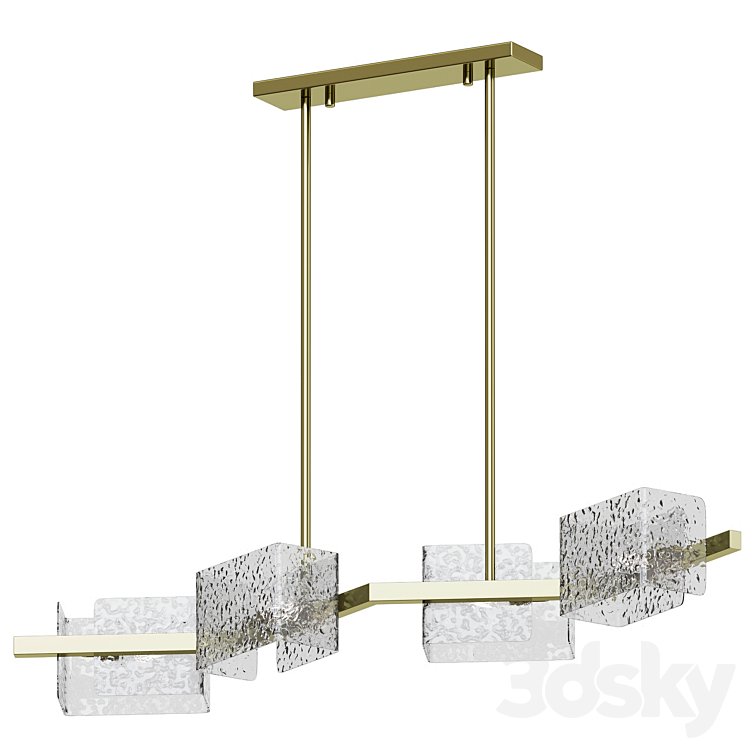 A series of row luminaires with rectangular embossed glass shades on ...