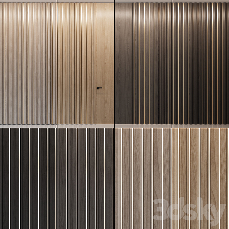 Wall Panel 14 (MC) - Wood - 3D model
