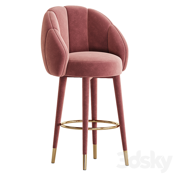 Myla Swivel Bar Stool, Salmon - Chair - 3D model