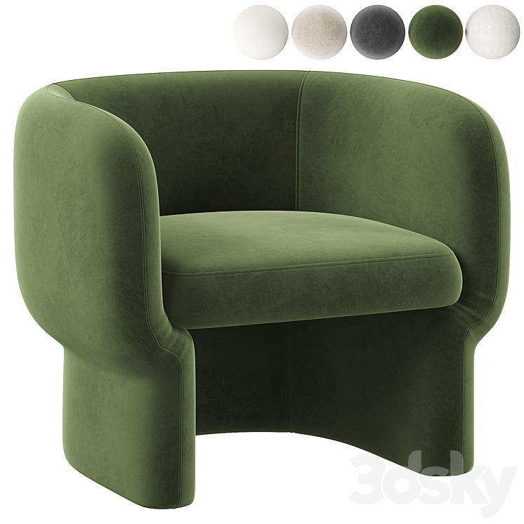 Cambry Upholstered Barrel Chair - Arm chair - 3D model