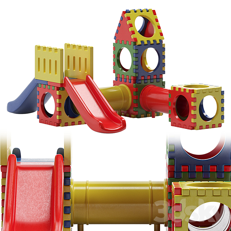 Children's slide with tower PS 5052 - Toy - 3D model