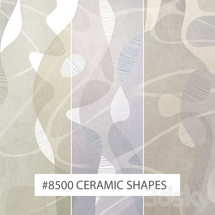 Creativille | wallpapers | 8500 Ceramic Shapes - Wall covering - 3D model