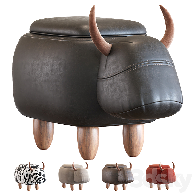 Leather Standard Stool Modern Style Simple Household Cow Stool - Other ...
