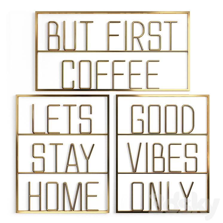 Text Wall Decor 01 - Other decorative objects - 3D model
