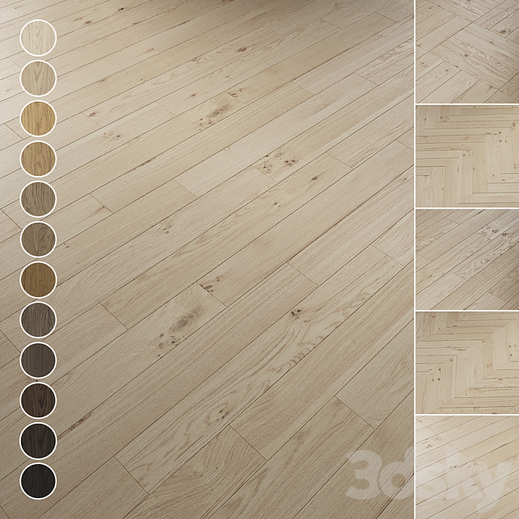 Oak Flooring Set 083 - Floor coverings - 3D model