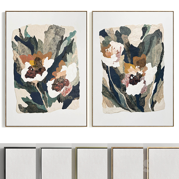Plaster Two Photo Frames T-421 - Frame - 3D model