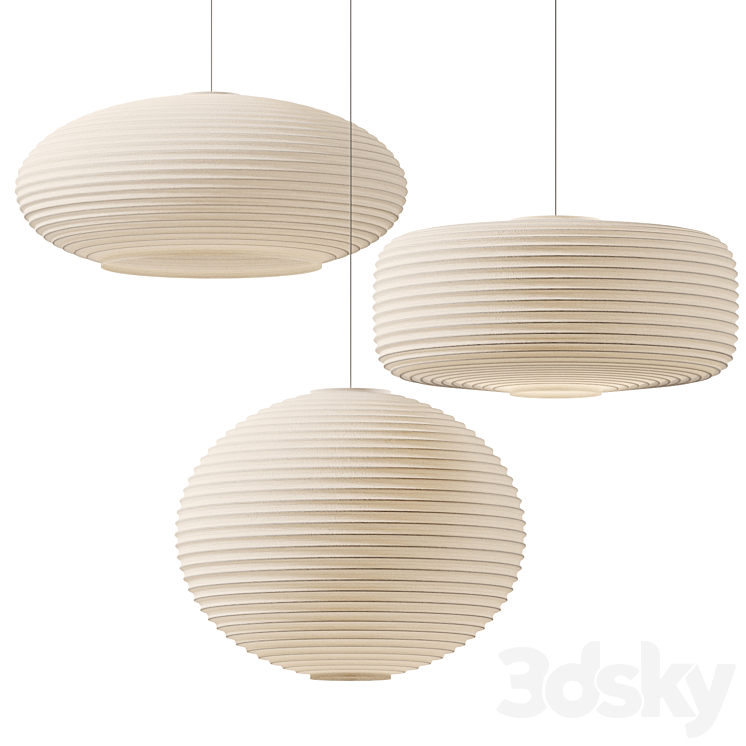Sansho Paper Pendant Lights - Pendant light - 3D model