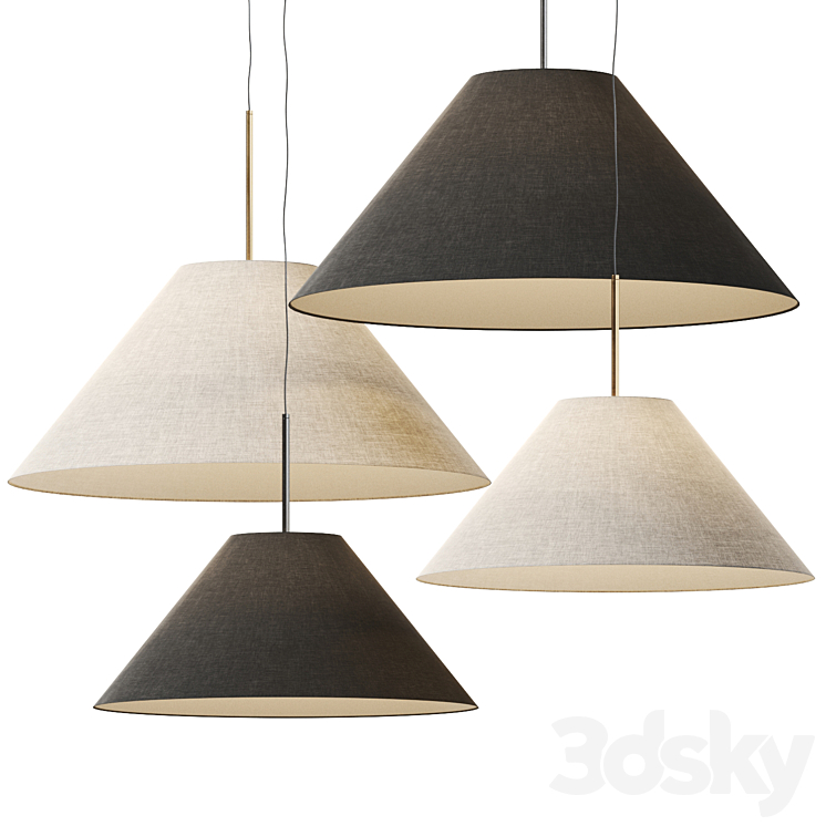 Sculptural Fabric Cone by WestElm - Pendant light - 3D model