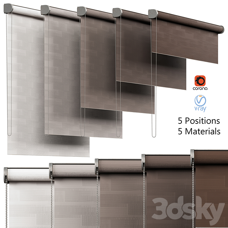 Roller Blinds Vol 08 - Curtain - 3D model