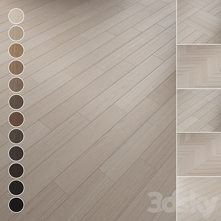 Oak Flooring Set 079 - Floor coverings - 3D model