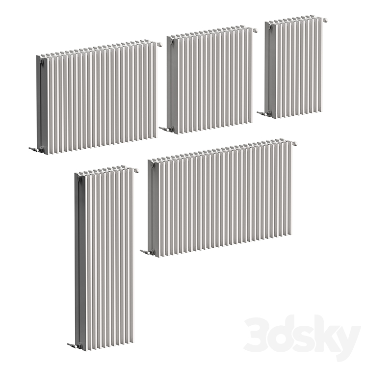 Heating radiators are rectangular. 5 models - Radiator - 3D model
