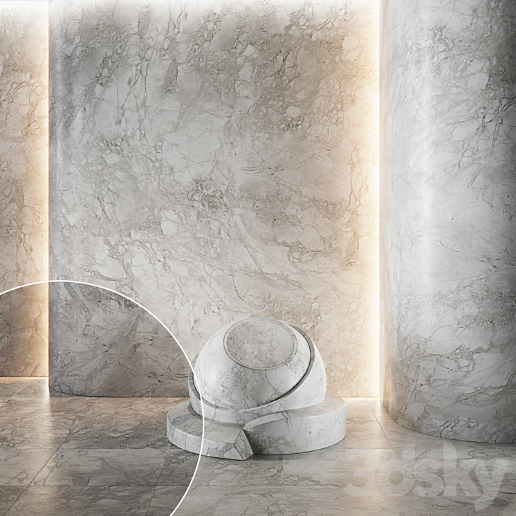 Marble set (seamless) | 09 - Stone - 3D model
