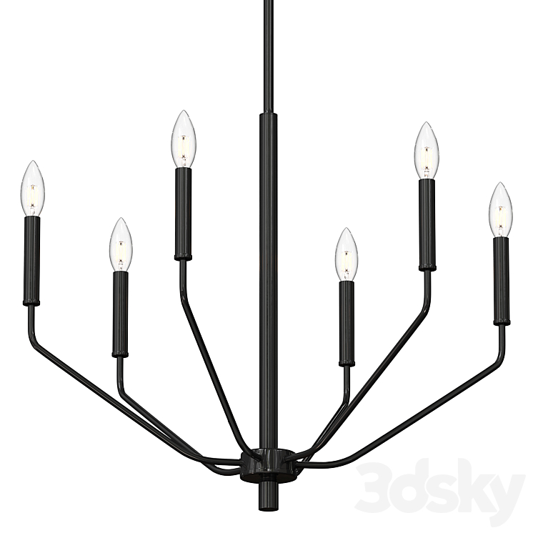 Laurell 6 Light Chandelier - Pendant light - 3D model