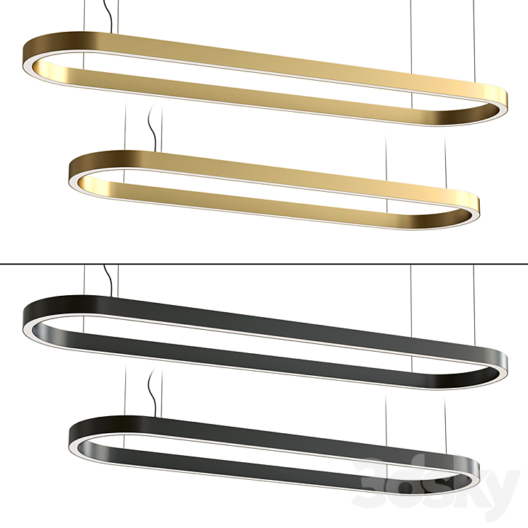Euroluce PROFILE Oval - Pendant light - 3D model