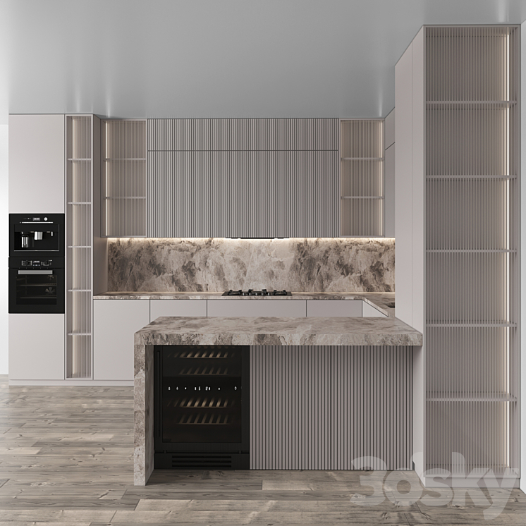Kitchen Modern 130 (Corner Kitchen) - Kitchen - 3D model