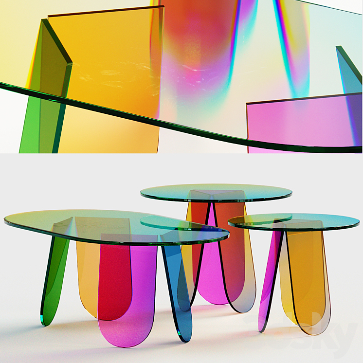 Shimmer tavoli Patricia Urquiola - Table - 3D model