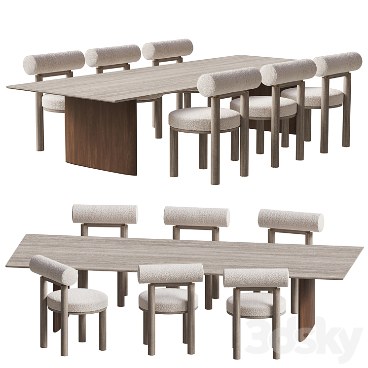Mezzo dinner set - Table + Chair - 3D model