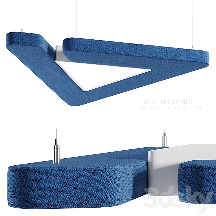 Flexxica - Gap Triangle Acoustic Pendant Light - Pendant light - 3D model