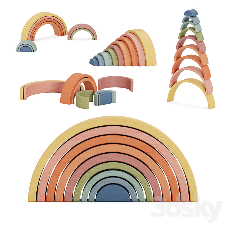 Rainbow stacking toy by Rainbow Grez - Toy - 3D model