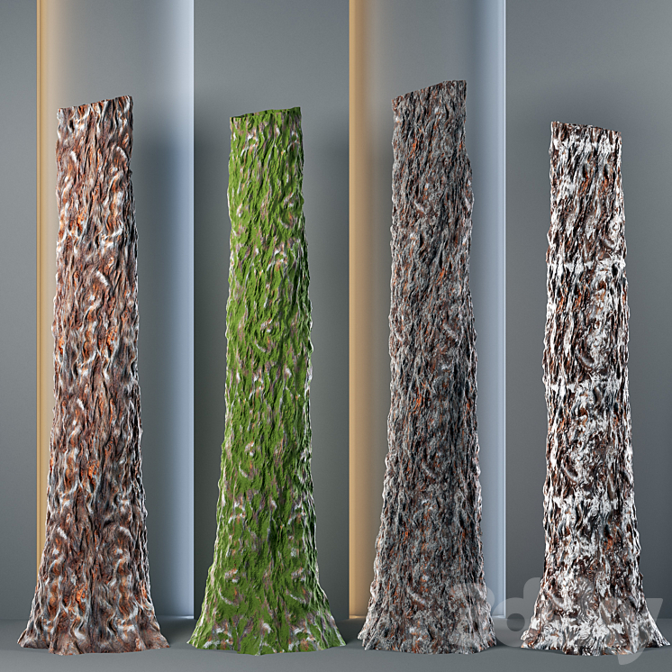 4 Tree Bark and Trunk Textures Vol. 7 - 4K PBR Tileable - Natural ...