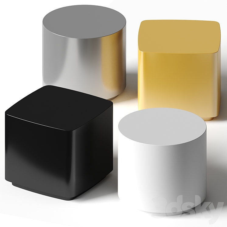 Meridiani - Bobo coffee tables - Table - 3D model